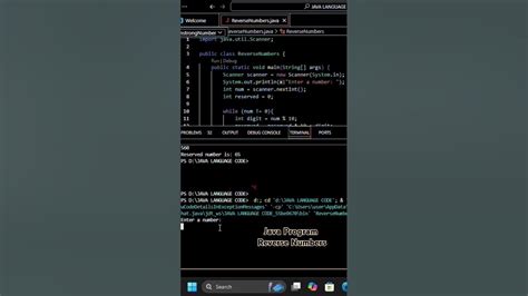 Java Program Reverse Numbers Youtube