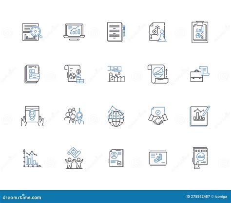 Review Line Icons Collection Analysis Appraisal Survey Evaluation Critique Assessment