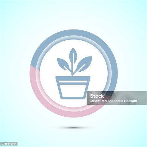 식물 아이콘 디자인 일러스트레이션 앱 및 웹용 새싹 아이콘 파스텔 컬러 버튼 디자인 가루로 빻은에 대한 스톡 벡터 아트 및 기타 이미지 가루로 빻은 개념 개념과 주제