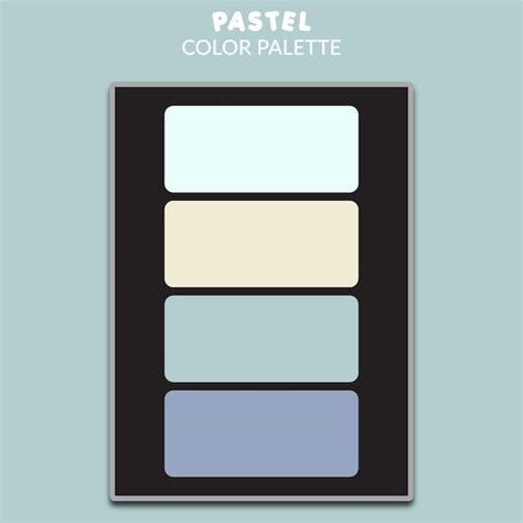 파스텔 컬러 팔레트 트렌디한 소프트 4가지 컬러 프리미엄 벡터