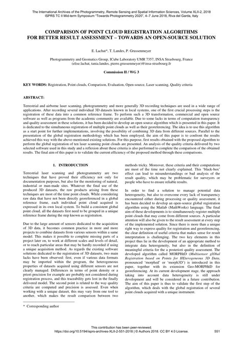 Pdf Comparison Of Point Cloud Registration Algorithms For Better Result Assessment Towards