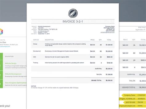 20 best simple free html invoice templates 2024