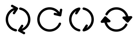 Rotation Arrow Set Reload Arrow Symbol Repeat Symbol In Black Refresh Arrow Icon Rotation