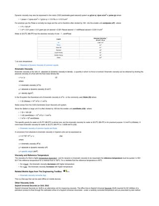 Viscosity Kinematic Vs Dynamic PDF Chemistry Science