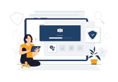 Premium Vector Updating Software Operating System Concept Illustration