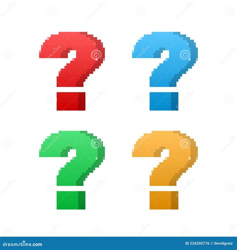 Pixel Art 8 Bit Question Mark Vector Stock Illustration Stock Vector Illustration Of Design