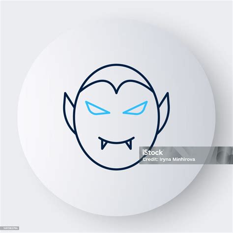 흰색 배경에 격리 된 라인 뱀파이어 아이콘 해피 할로윈 파티 다채로운 개요 개념 벡터 가공의 인물에 대한 스톡 벡터 아트 및 기타 이미지 가공의 인물 고딕 양식 공포