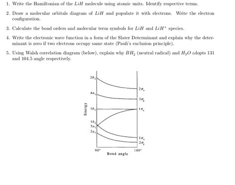 Solved 1 Write The Hamiltonian Of The Lih Molecule Using