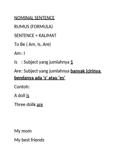 Nominal Sentence Pdf