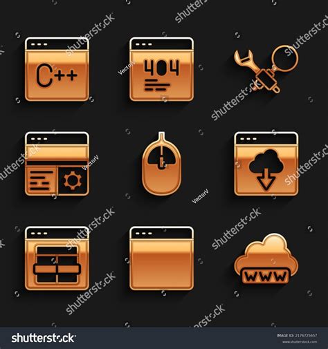 Set Computer Mouse Browser Window Web Stock Vector Royalty Free