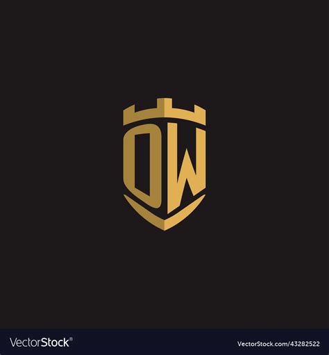 Initials Ow Logo Monogram With Shield Style Design