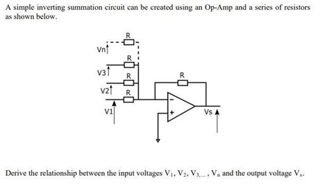 solved a simple inverting summation circuit can be created