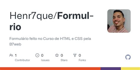 Github Henr Que Formul Rio Formul Rio Feito No Curso De Html E Css