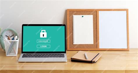 Premium Photo Laptop Computer With Password Login On Screen Cyber