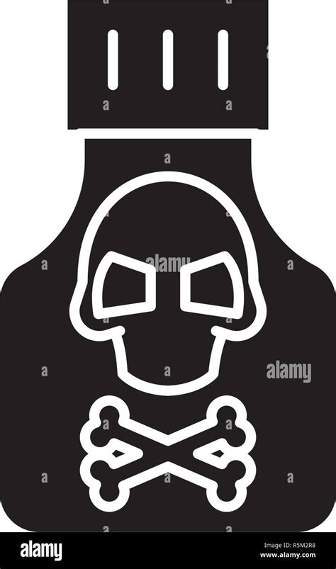 Poison Black Icon Vector Sign On Isolated Background Poison Concept Symbol Illustration Stock