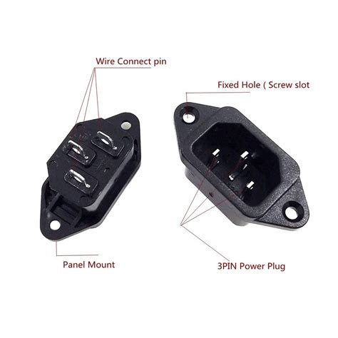 Iec320 C 14 Male Adapter Computer Power Supply Ac 250v 10a Cp 22s Pane