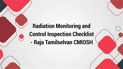15 key steps for conducting a radiation monitoring device inspection