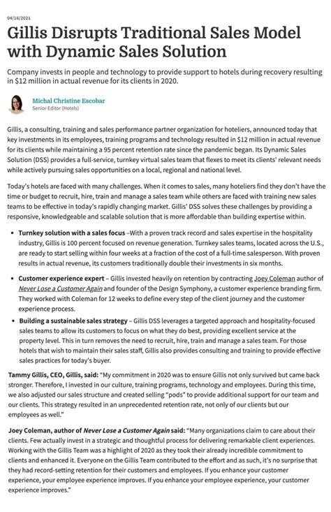 Gillis On Linkedin Excited To Announce That We Were Featured In Hospitality Technology Check…