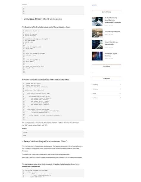 Stream Filter In Java With Examples PDF