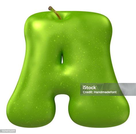녹색 사과 알파벳 흰색 배경에 격리 된 편지 A 3d 렌더링 이미지입니다 0명에 대한 스톡 사진 및 기타 이미지 0명 건강한 식생활 과일 Istock