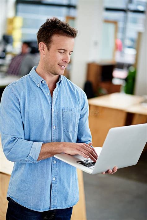 Laptop Businessman And Thinking Or Research In Office For Startup