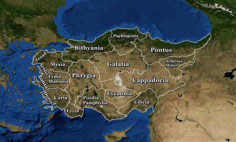 Anatolia Asia Minor With Its Historical Subregions R Turkey