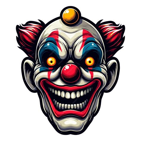 Premium Vector Creepy Clown Face Mascot Vector Illustration On White