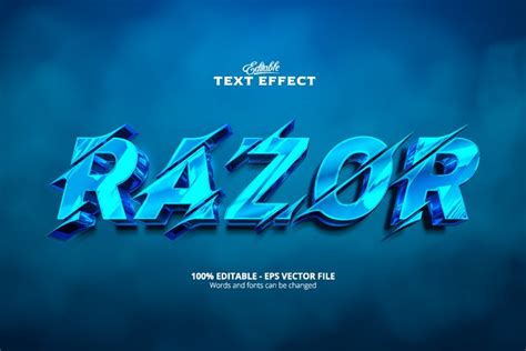 Editable Text Effect Razor Text