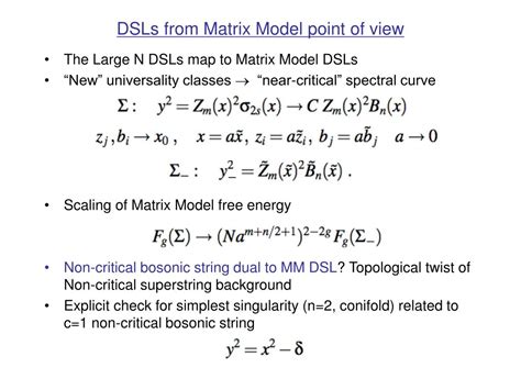 PPT Large N Double Scaling Limits In Gauge Theories And Matrix Models PowerPoint Presentation