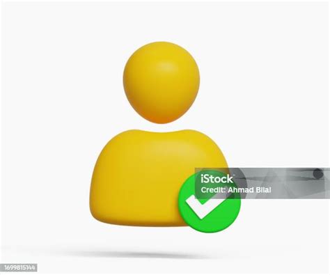 3d User Verification Icon Identity Verification Success Authentication Symbol User Profile With