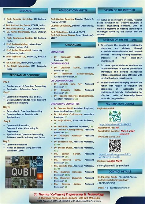 Five Day Faculty Development Programme On Quantum Computing A New Paradigm Of Science