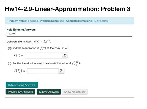 Solved Hw14 29 Linear Approximation Problem 3 Problem