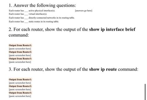 Solved Assignment Static Routing Student Name Class Chegg