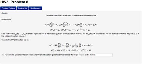 Solved Hw3 Problem 7 Previous Problem Problem List Next