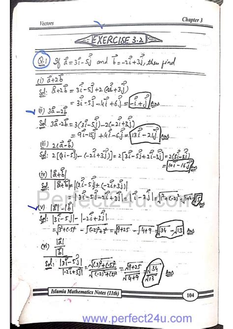 Mathematics 1st Year Notes Ch 3 Vectors