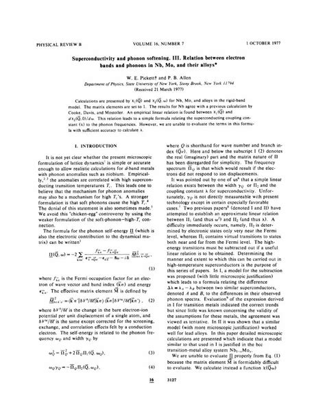 Pdf Superconductivity And Phonon Softening Iii Relation Between Electron Bands And Phonons