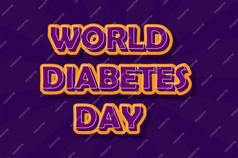 Premium Vector World Diabetes Day 3d Editable Text Effect