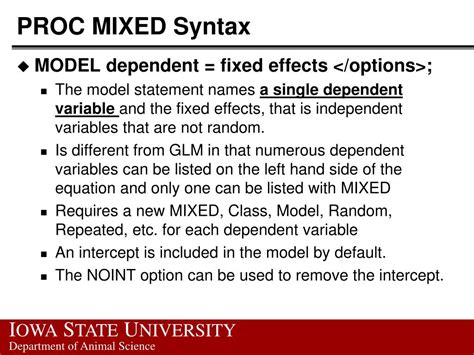 Ppt Use Of Proc Mixed To Analyze Experimental Data Powerpoint Presentation Id 6637172