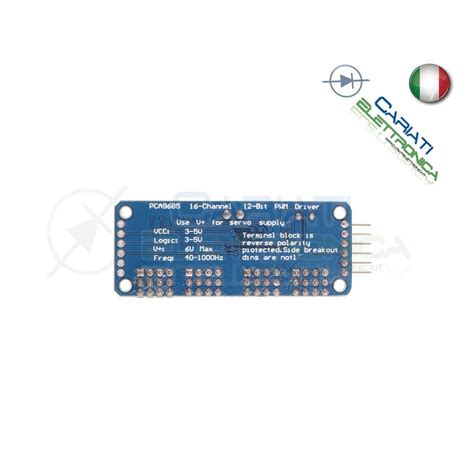 Pwm Servo Drive Shield Modulo I2c Pca9685 16 Canali 12 Bit Per Arduino