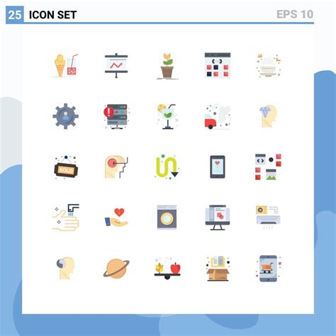 Flat Color Pack Of 25 Universal Symbols Of Interface Develop Adventure Coding Plant Editable