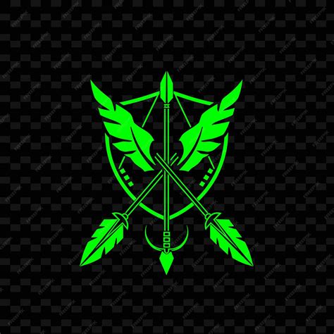 Premium Psd Medieval Archer Guild Emblem Logo With Longbow And