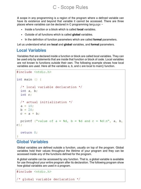 Lect12 C Scope Rules Pdf Variable Computer Science Parameter Computer Programming