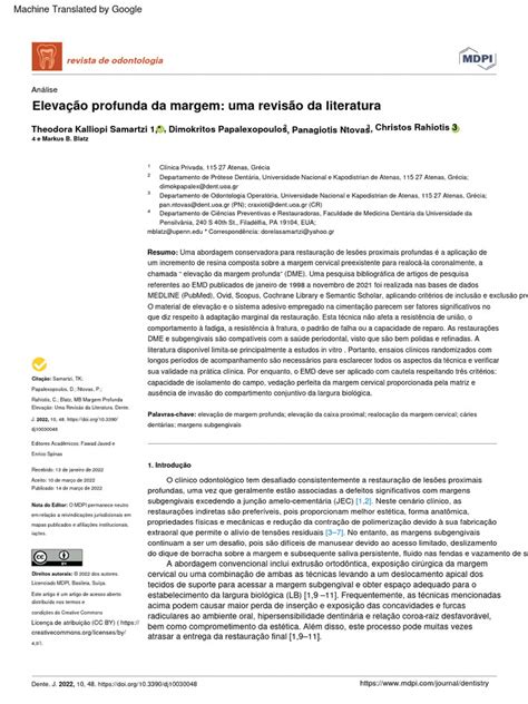 Deep Margin Elevation A Literature Review Pot Pdf Material Composto Odontologia
