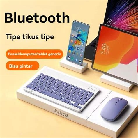 Promo Set Mouse Keyboard 10 Inci Keyboard Bluetooth Nirkabel 10 Inci 3 In 1 Set Mouse Keyboard