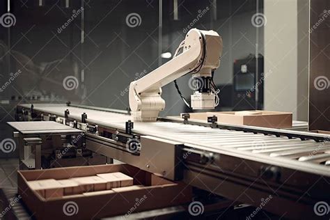Packaging And Sorting Robot Expertly Wrapping Delicate Products With Precision Stock Image