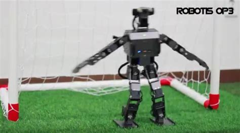 Robotis Op3 Humanoid Robot Plays Soccer Robotic Gizmos