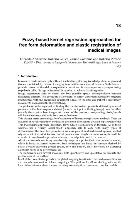 Pdf Fuzzy Based Kernel Regression Approaches For Free Form Deformation And Elastic