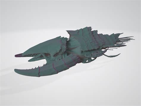 Free STL File Space Bug Mother Ship With Massive Claws Launch Bays3D
