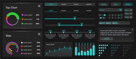 Dark Web Gui Interface Kit Vectors And Illustrations For Free Download