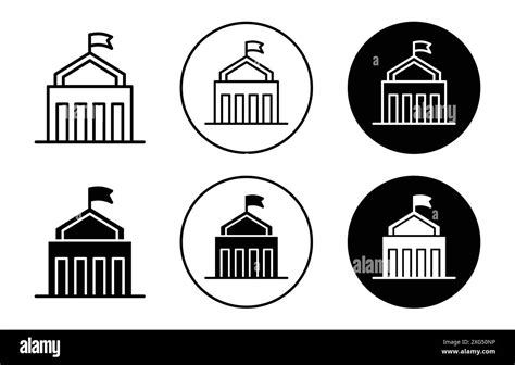 City Hall Building Icon Vector Logo Set Collection For Web App Ui Stock Vector Image And Art Alamy